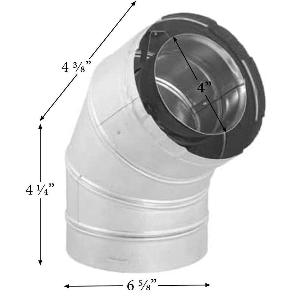Dura Vent DirectVent Pro 4"ID x 6-5/8"OD Double Wall 60 Degree Elbow