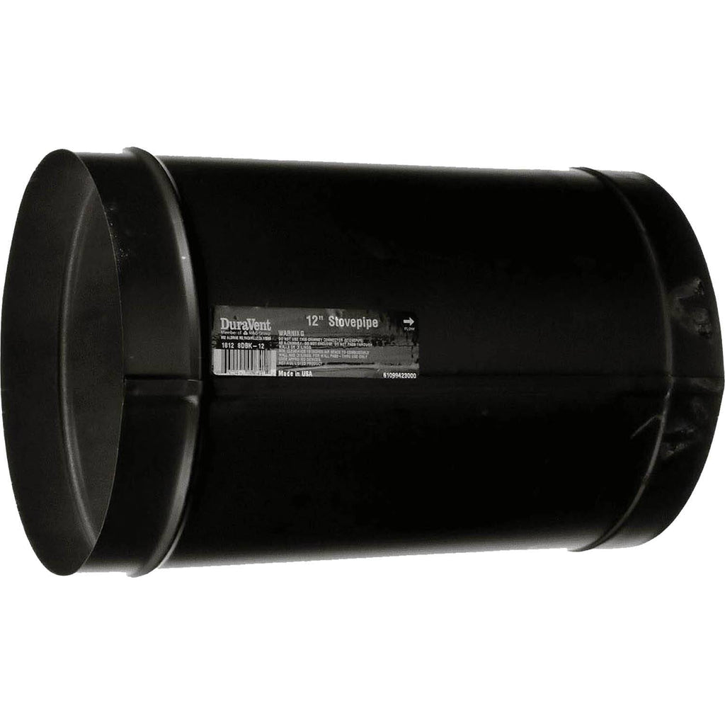 DuraVent 8" DuraBlack 12" Single-Wall Black Pipe: 8DBK-12